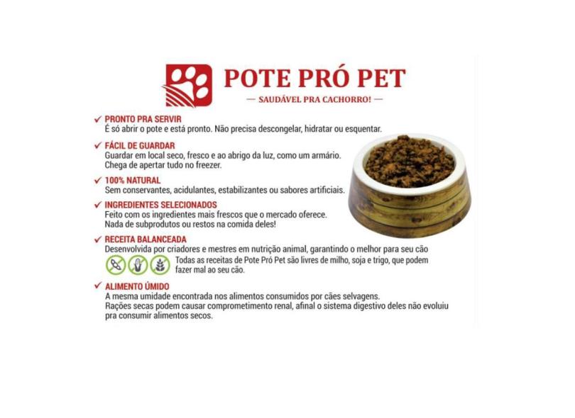 Alimento Natural Úmido Cães Pote Pró Pet 535G Galinha Ração com o ...