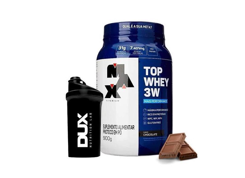 Top Whey 3W Mais Performance 900G Max Titanium Way + Coqueteleira Vari ...
