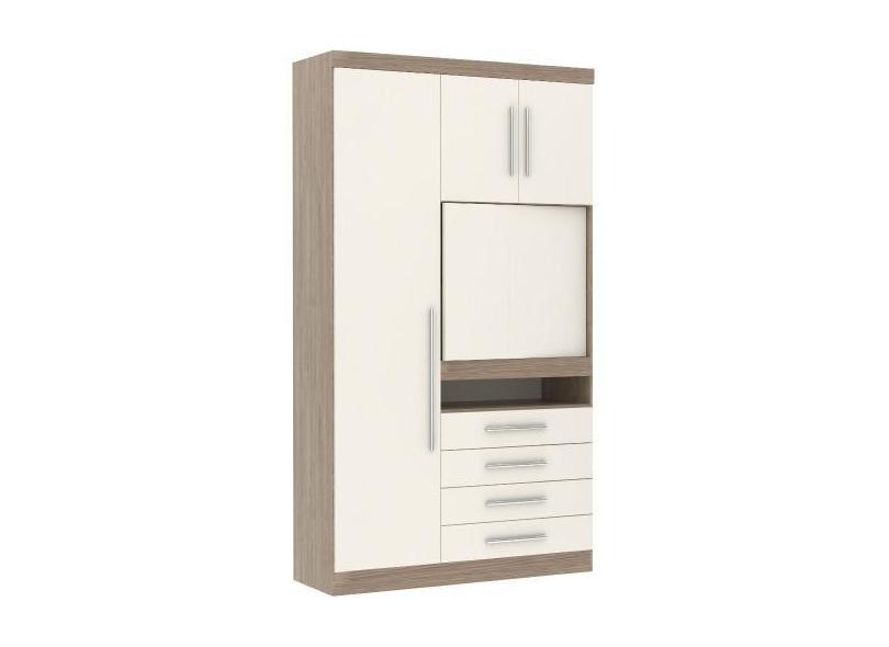 Guarda-Roupa Master 3 Portas E 4 Gavetas C/Painel Giratório P/Tv Lucia ...
