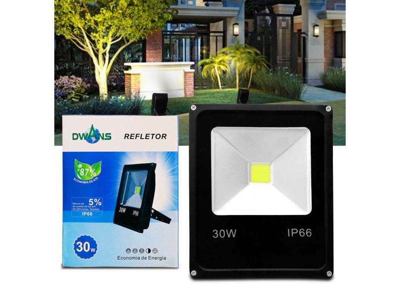 Refletor Led Holofote Smd Slim 30w Bivolt Ip66 6000k Branco Frio Resistente Água Jardim Fachada ...