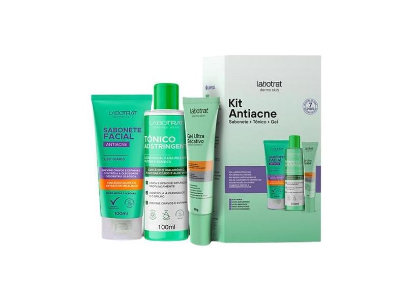 Kit Sabonete Gel Secativo E Tônico Facial Antiacne Labotrat Kit ...