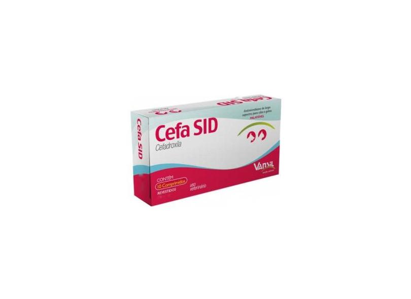 Cefa SID Cefadroxila Antimicrobiano Para Cães e Gatos 10 Comprimidos ...