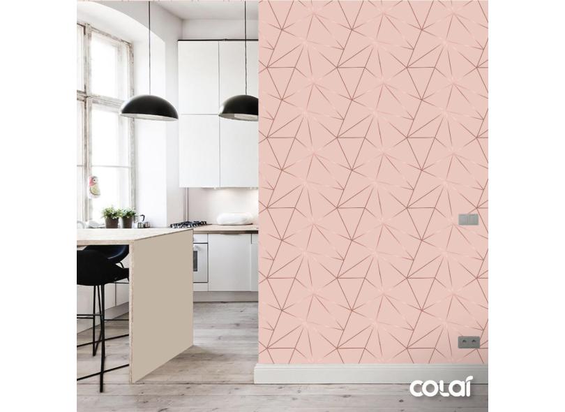 Papel De Parede Zara Rosê Fio Rosê Auto Colante 12m Com O Melhor Preço