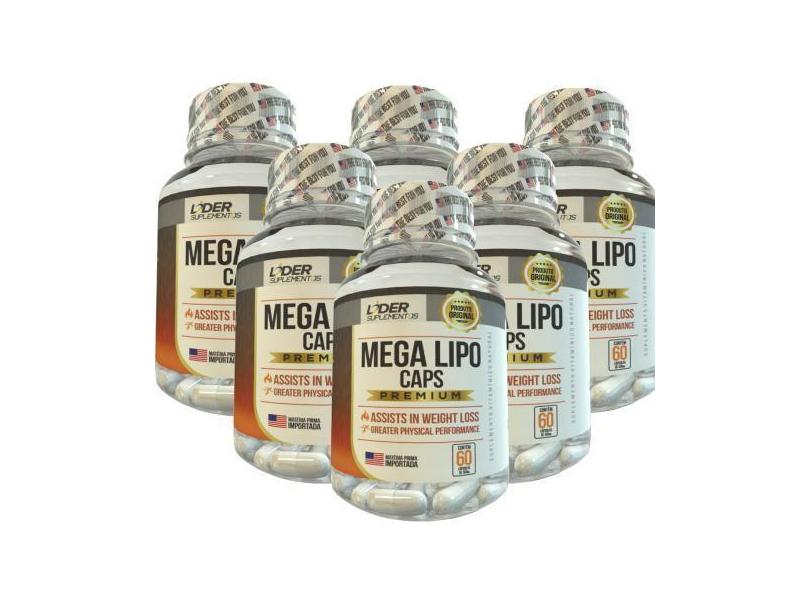 Mega Lipo Caps - 60 Cápsulas 500Mg - Kit Com 6 Potes - Lider Vendas em ...