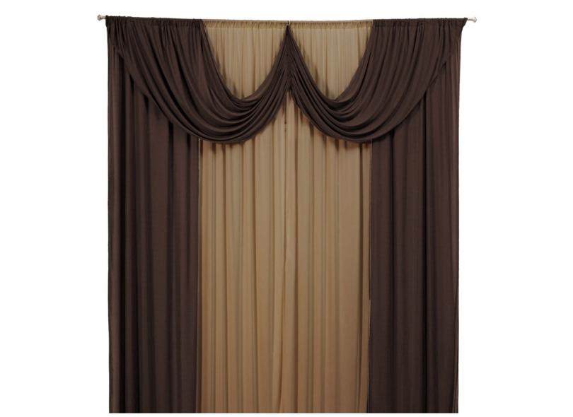 Cortina Paris 2,00 x 1,70 de malha para sala, quarto, igreja- Marrom ...
