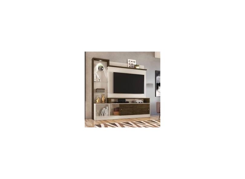 Estante Home Theater p/ TV 55" Madetec Frizz Prime Off White / Savana ...