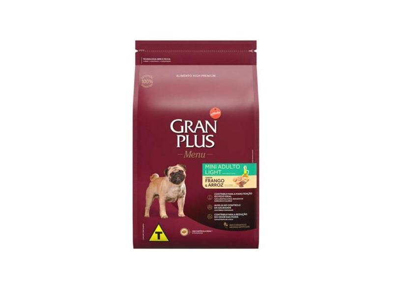 Ração Gran Plus Menu Light Sabor Frango E Arroz Para Cães Mini Adultos ...