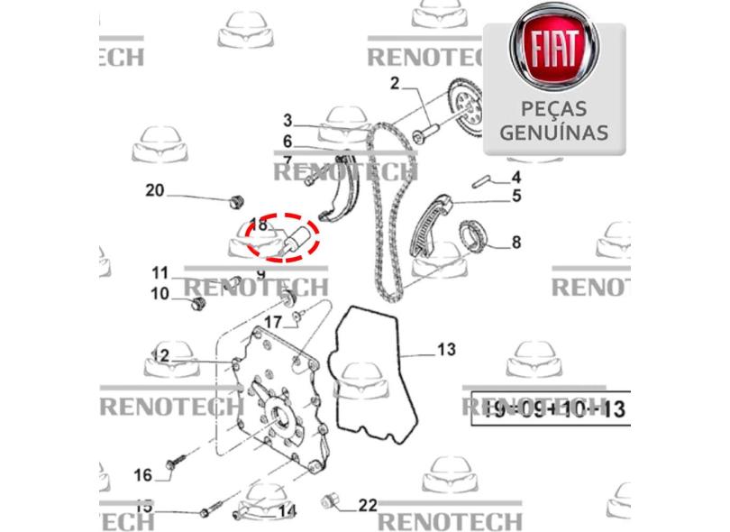 55226613 - PINO DO TENSOR DE APOIO TRASEIRO - MOTOR 1.8 16V ETORQ ...