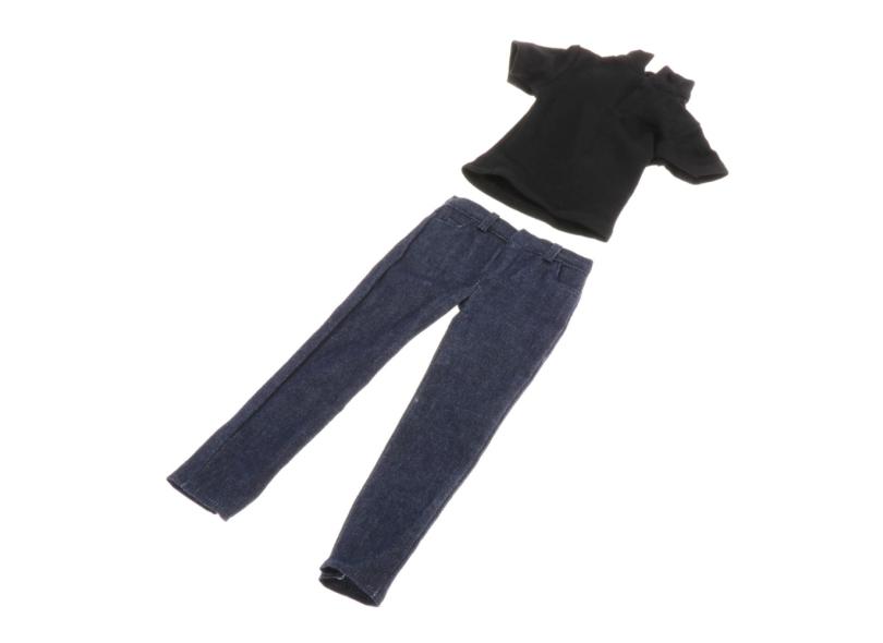 T-shirt Dos Homens De Escala 1/6 Roupas De Jeans Para Figuras ...