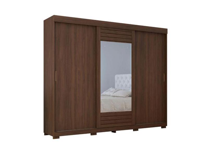 Guarda Roupas Casal Com Espelho 3 Portas 6 Gavetas Jacarandá Madeirado ...