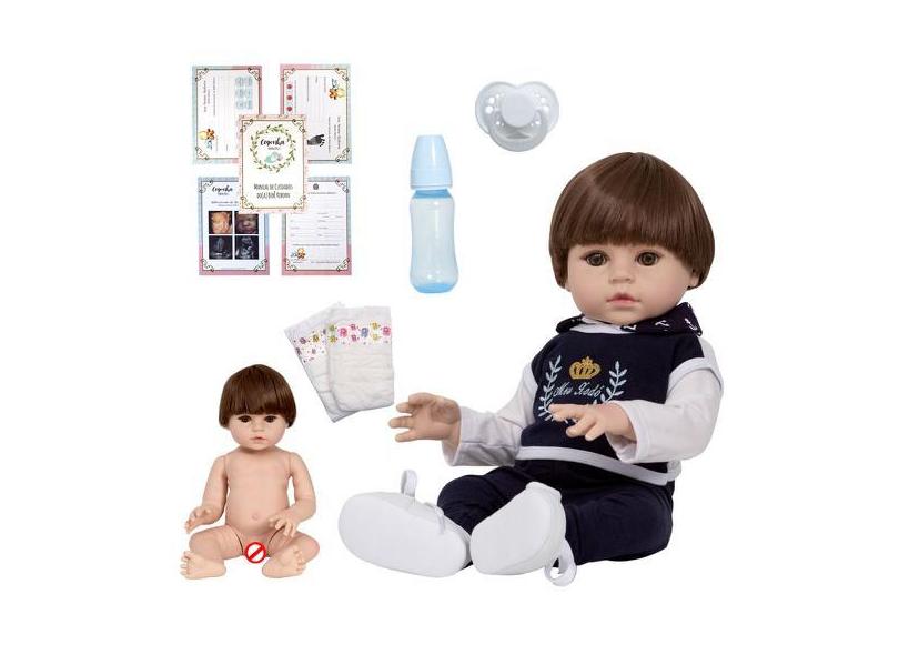 Boneco Reborn Menino Recém Nascido Completo Vários Itens - Cegonha Reb ...