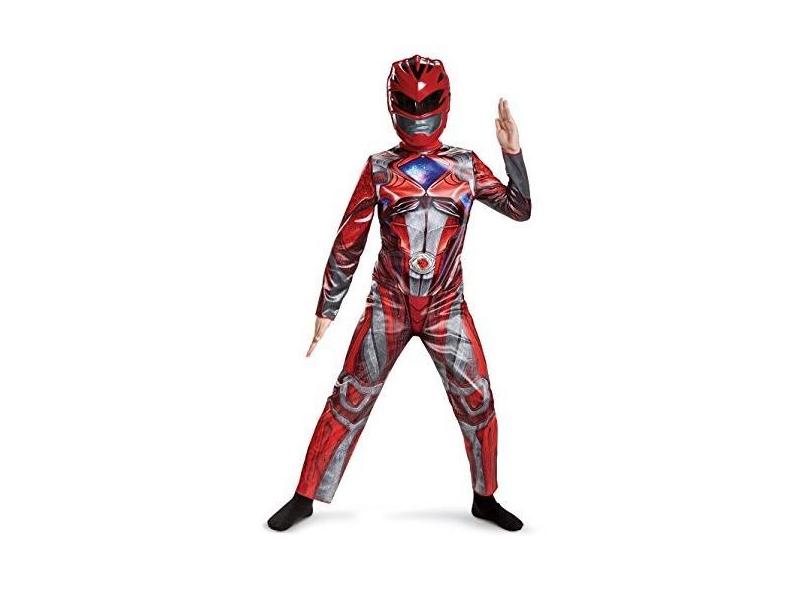 Fantasia de Power Rangers vermelha disfarçada para crianças. Fato ...