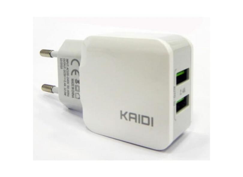 Fonte Carregador Super Rápido Parede 2 4a 2 Usb Kaidi Kd301 Com O