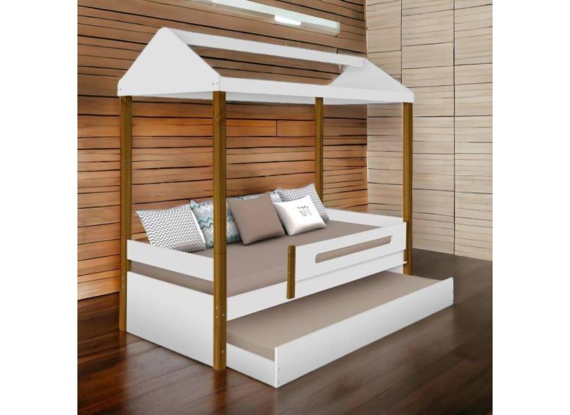 Cama Casa Solt. Lara Branco/mel C/ Aux. E 02 Colchões com o Melhor ...