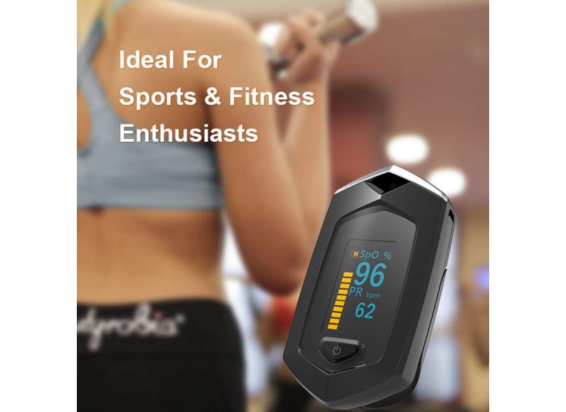 Oxímetro de pulso USB recarregável de dedo, frequência cardíaca SPO2 ...