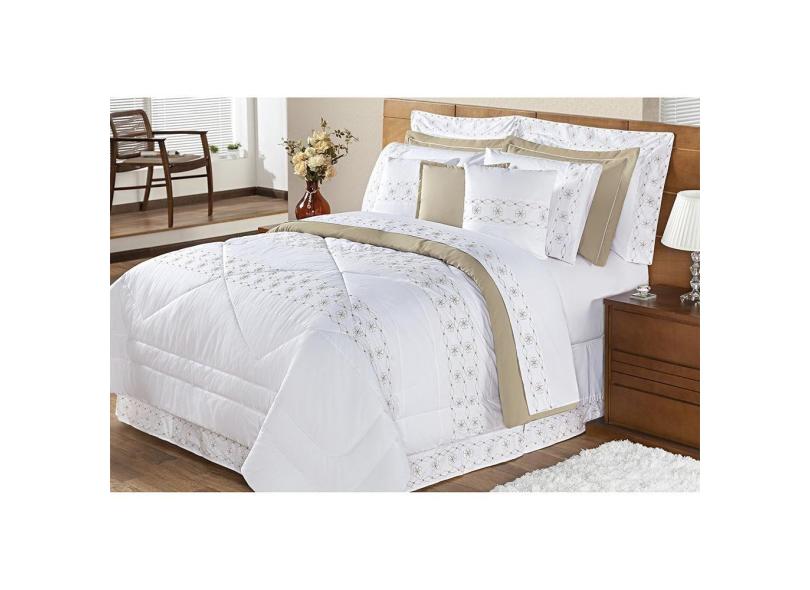 Kit Edredom Bordado Queen 11 Peças Com Bege com o Melhor Preço é no Zoom