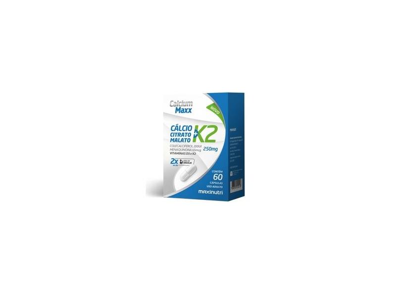 Calcium Maxx K2 (Cálcio Citrato Malato + K2) Maxinutri - 60 Cápsulas ...