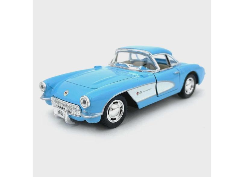 Carrinho Miniatura Chevrolet Corvette 1957 Escala 1:34 (Azul) com o ...