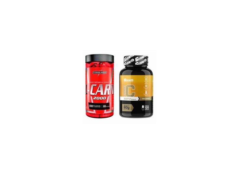 L-Carnitina 120 Caps Integral + Vitamina C 120 Caps Growth em Promoção ...