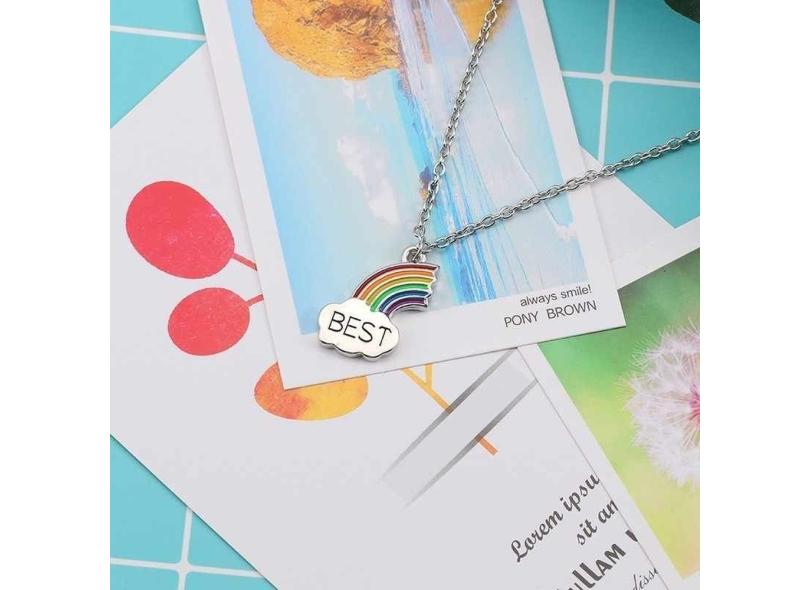 Colar Duplo Best Friends Arco- Íris BFF Melhores Amigas com o Melhor ...