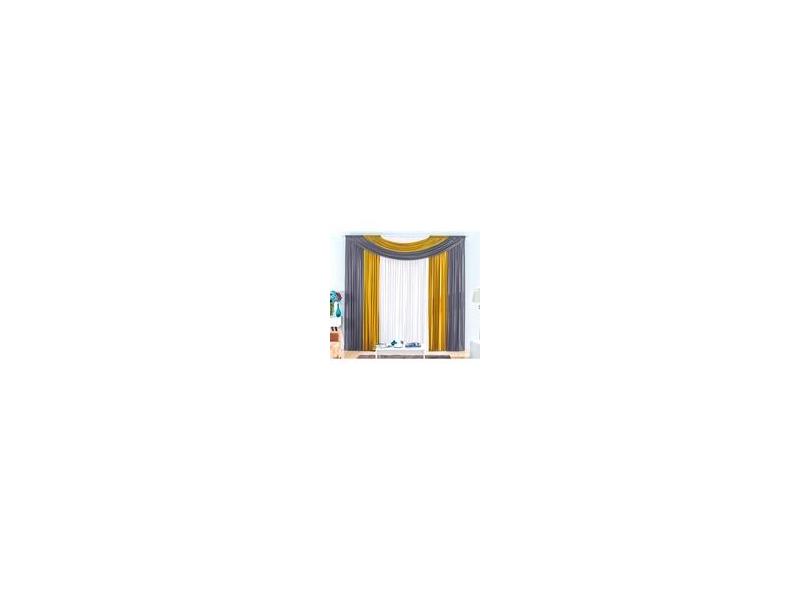 Cortina Lisa para Sala ou Quarto 4m x 2,8m de Altura Ideal para Varão ...
