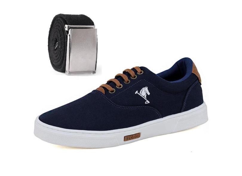 Kit Tenis Casual Basico Masculino com Bordado e Cadarço com Cinto ...
