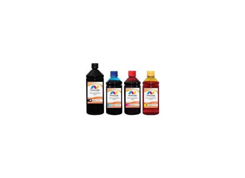 Kit 4 Tinta para Epson L375 T664 de 1 Litro Black e 500ml Color com o ...