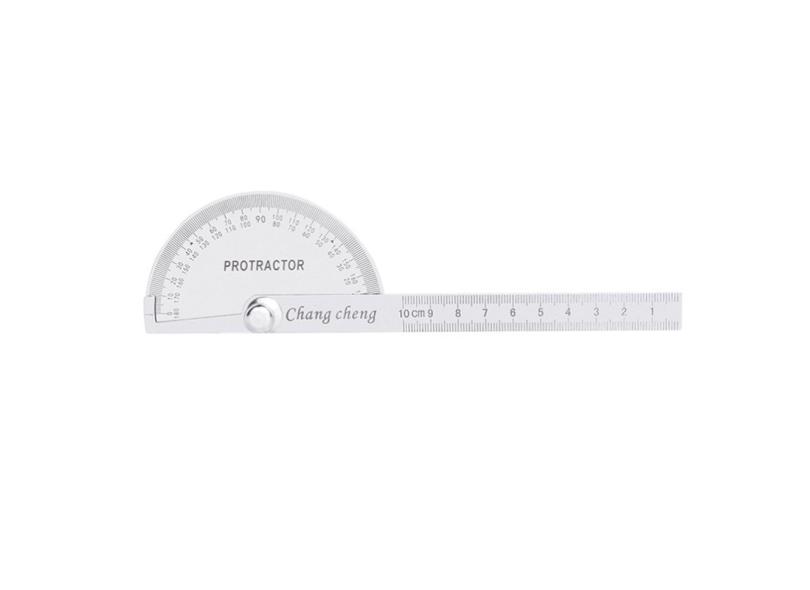 Aço inoxidável transferidor de 180 graus de rotação Visor Angular régua ...