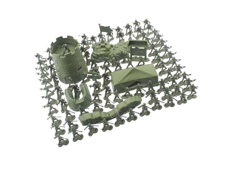 100 Peças Miniaturas Modelo Soldado Figuras Layout Jogos Diorama com o ...