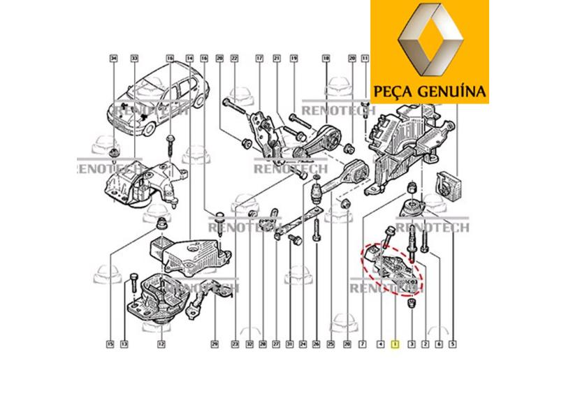 7700434628 - SUPORTE COXIM DO CÂMBIO - TODOS OS MOTORES - DE 2000 EM ...