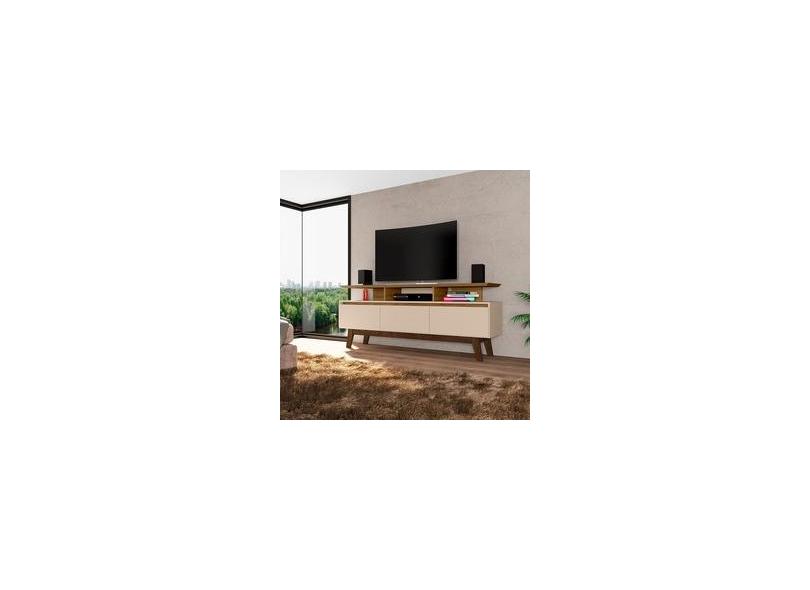 Rack Rubi Retrô para TVs até 60 Polegadas 2 Portas Cinamomo e Off White Bechara com o Melhor ...