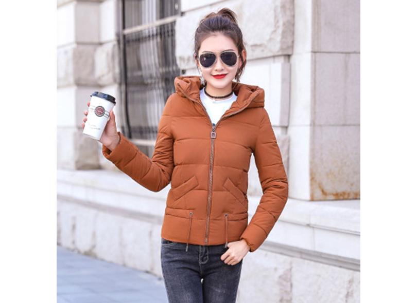 Casaco feminino elegante de inverno fino de algodão espessante com o ...