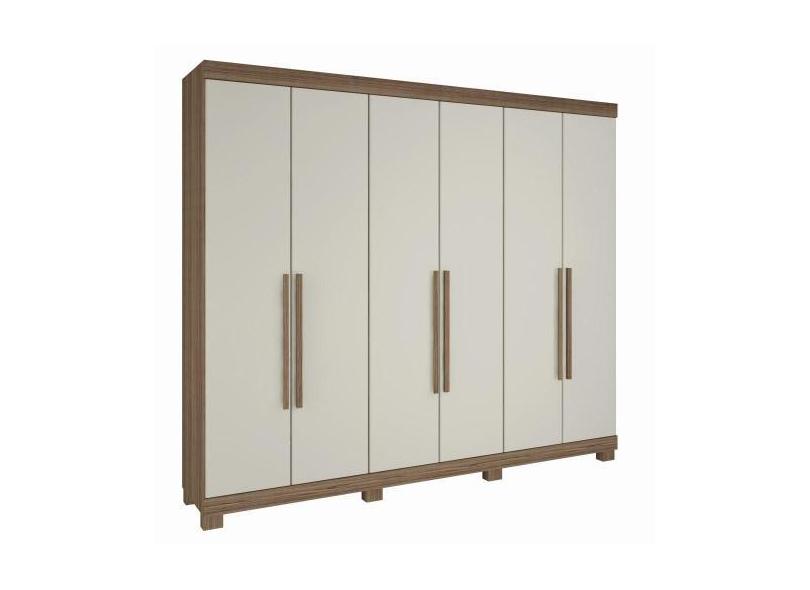 Guarda Roupa 6 Portas Guarapari Plus Mdf Móveis Rimo Marrom Off White ...