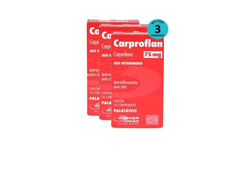 Kit 3 Carproflan Agener 75mg c/ 14 Comprimidos com o Melhor Preço é no Zoom