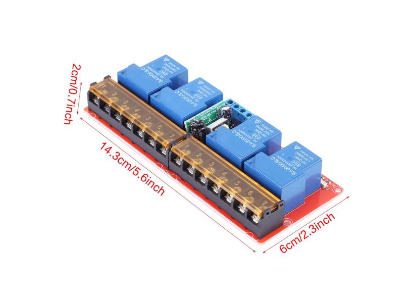 Relé, ac 100-250 V 30A Relé de 4 canais Módulo de acionamento de alto ...