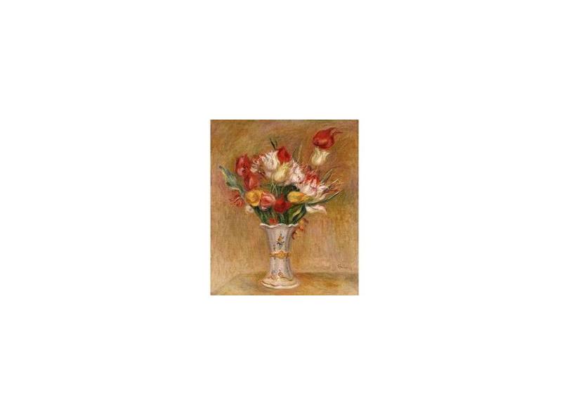 Tulipas - Pierre-Auguste Renoir - 30x35 - Tela Canvas Para Quadro com o ...