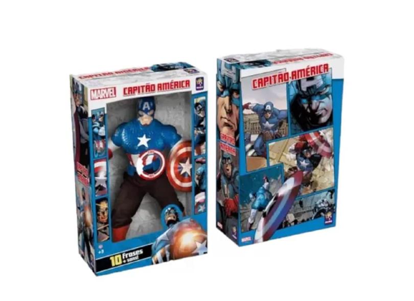 Boneco Capitão América 10 Falas 50 cms Vingadores Mimo 0582 com o ...
