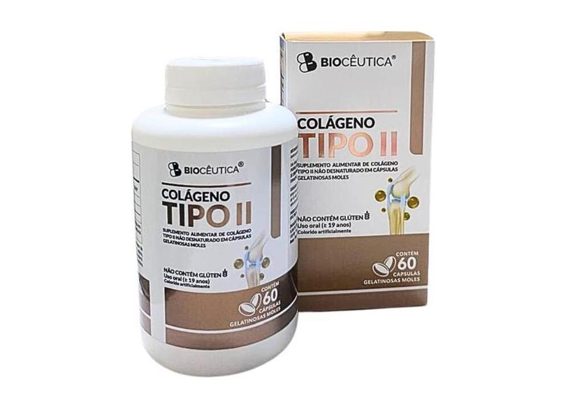2 Suplemento Alimentar Biocêutica Colágeno Tipo Ii Pote 60 Cápsulas com ...