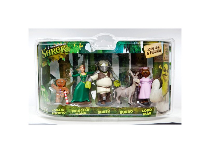 Boneco Shrek Shrek Homem Biscoito, Fiona, Shrek, Burro e Lobo Mau ... Boneco Shrek Shrek Homem Biscoito, Fiona, Shrek, Burro e Lobo Mau ...