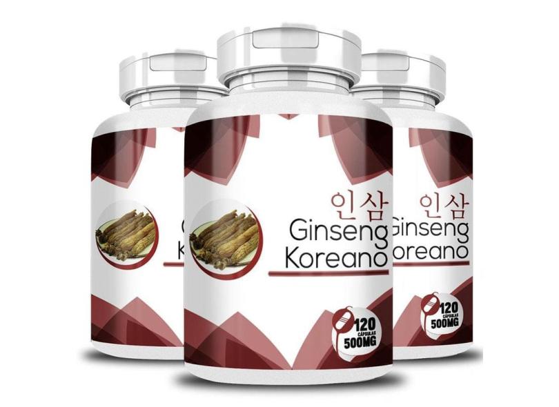 Kit 3 Ginseng Koreano Panax 120 Cápsulas 500Mg - Bionutri com o Melhor ...