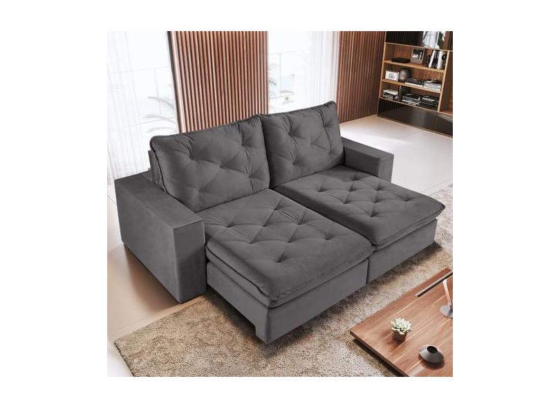 Sofá Retrátil 3 Lugares 230cm Solar Estofart em Promoção é no Buscapé