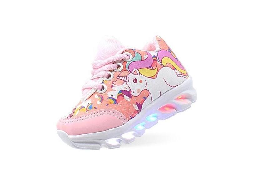 Tenis Calçado Unicornio Com Luzes Que Pisca Acende Infantil Feminino R ...
