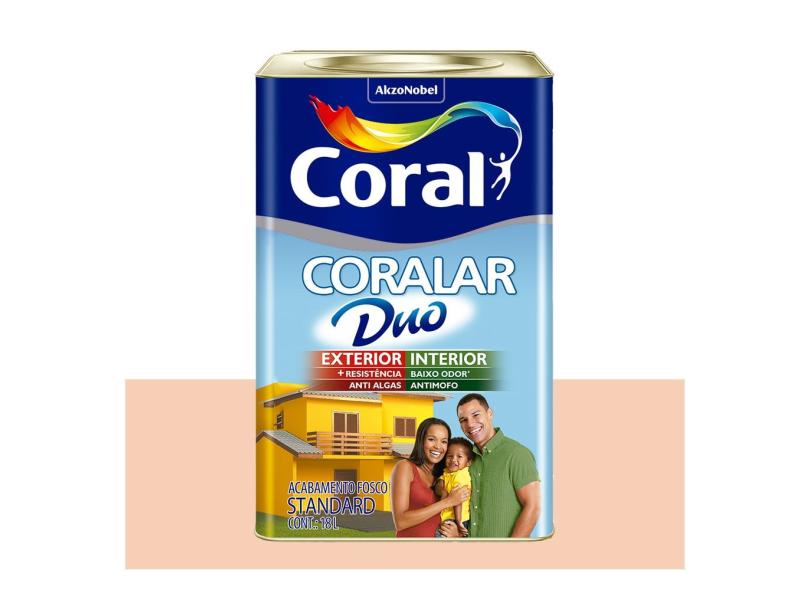 Tinta Coral Econômica Coralar Duo acrílica fosca areia 18L com o Melhor ...