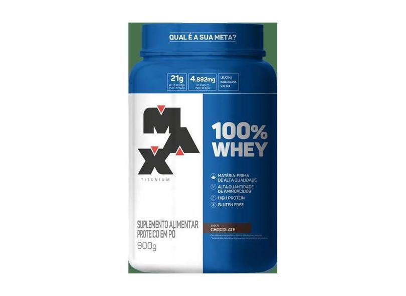 Suplemento Em Pó Max Titanium 100% Whey Proteínas Pote 900G com o ...