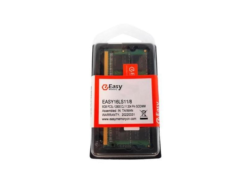 Memória RAM para Notebook 8GB PC3L-12800 EASY16LS11/8 Easy Memory em ...