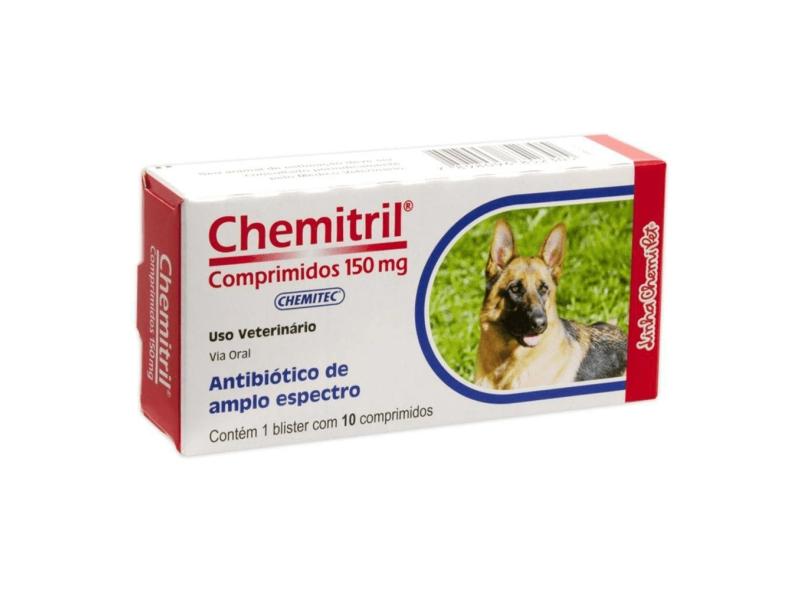 Antibiótico Chemitec Chemitril Enrofloxacina para Cães -150 mg - 10 ...