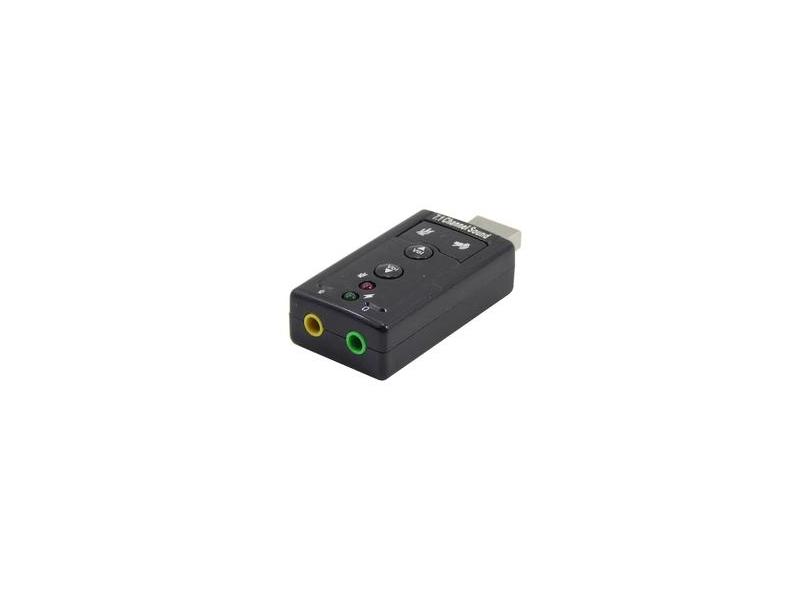 Adaptador de Áudio USB Placa De Som 7.1 Entrada P2 Fone E Microfone com ...
