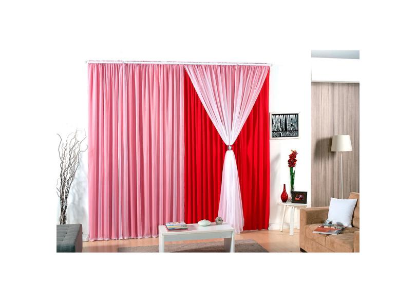Cortina Lisa Clássica para Sala 3m x 2,80m de altura ideal para Varão ...