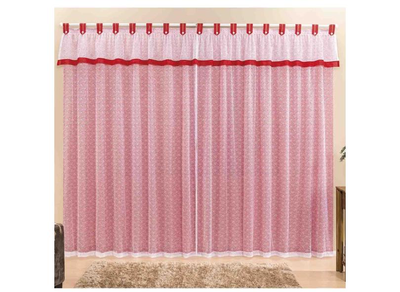 Cortina Lisa 3 Metros Tecido Renda Com Voal Floral Leve Sala ou Quarto ...