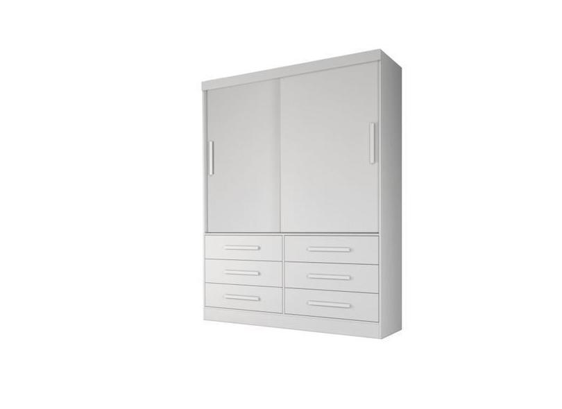 Guarda Roupa Solteiro Turim 2 Portas Correr 6 Gavetas Puxador Em Madei ...